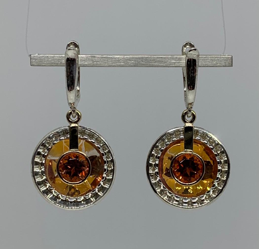 Simply Unique - Sterling Silver and 14k Yellow Gold Orange Poppy Topaz ...